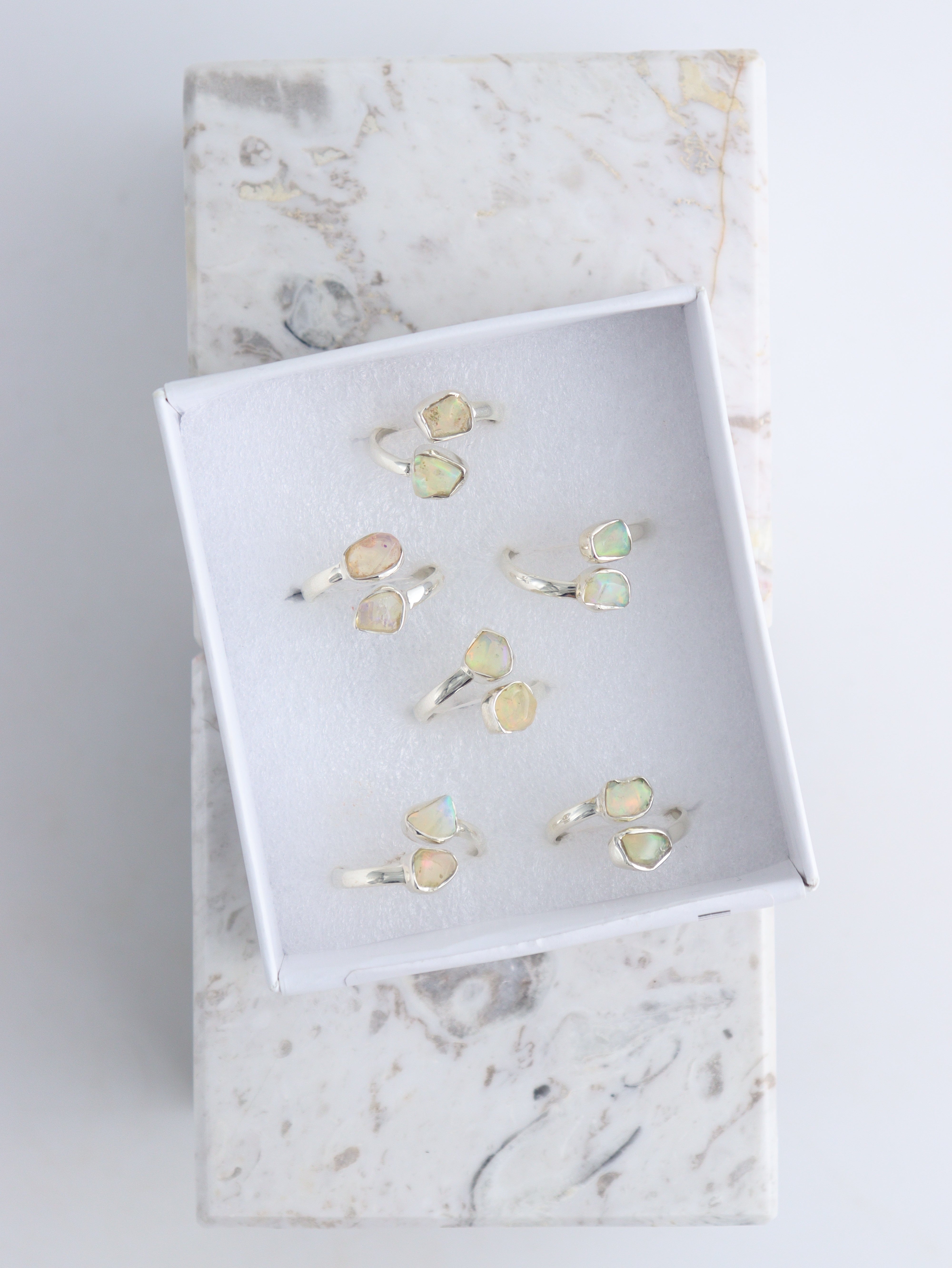 Ethiopian Opal Adjustable Rings Box of 6 | Wholesale – Mi Esperanza ...