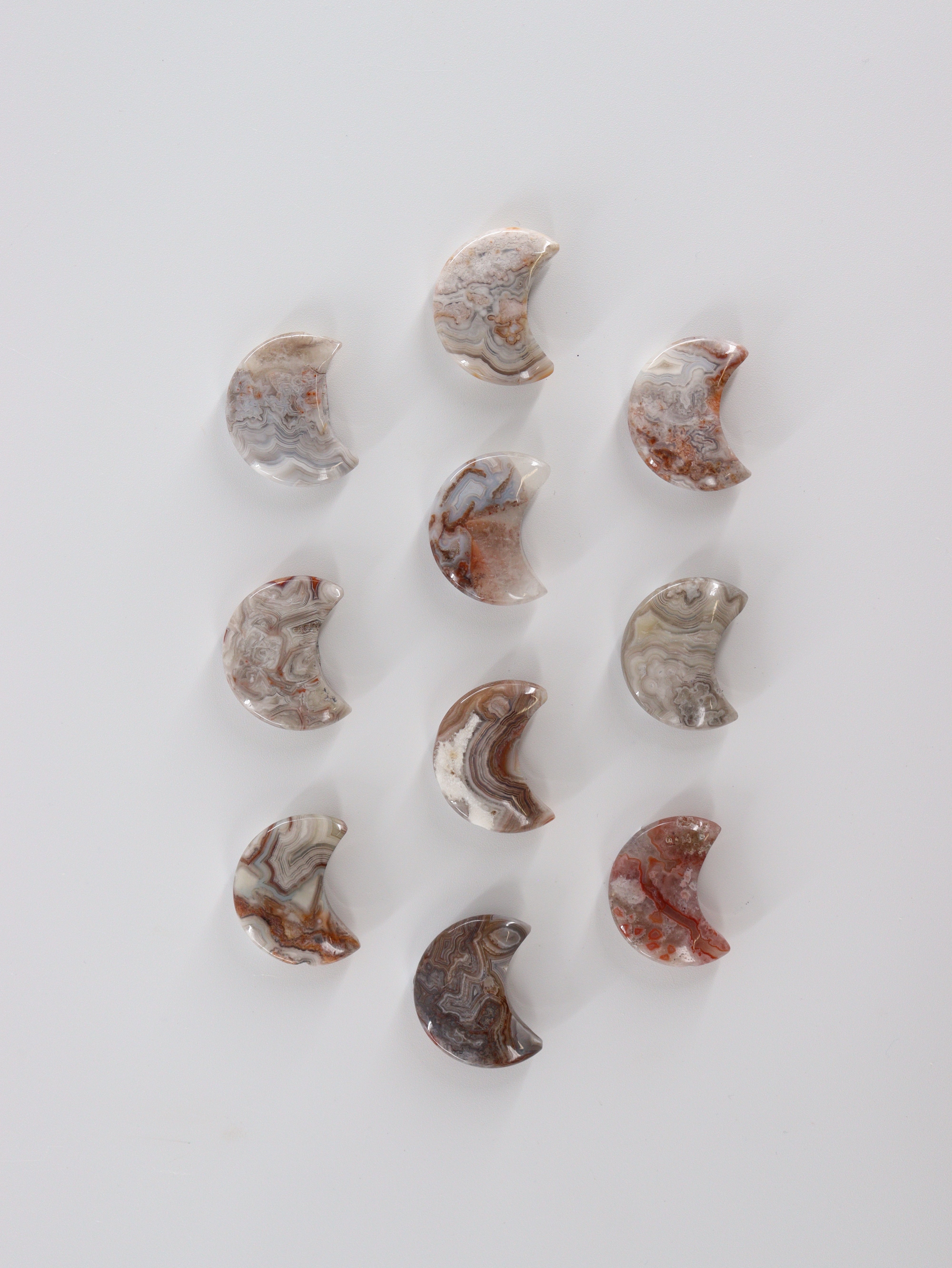 Crazy Lace Agate Moons – Mi Esperanza Minerals