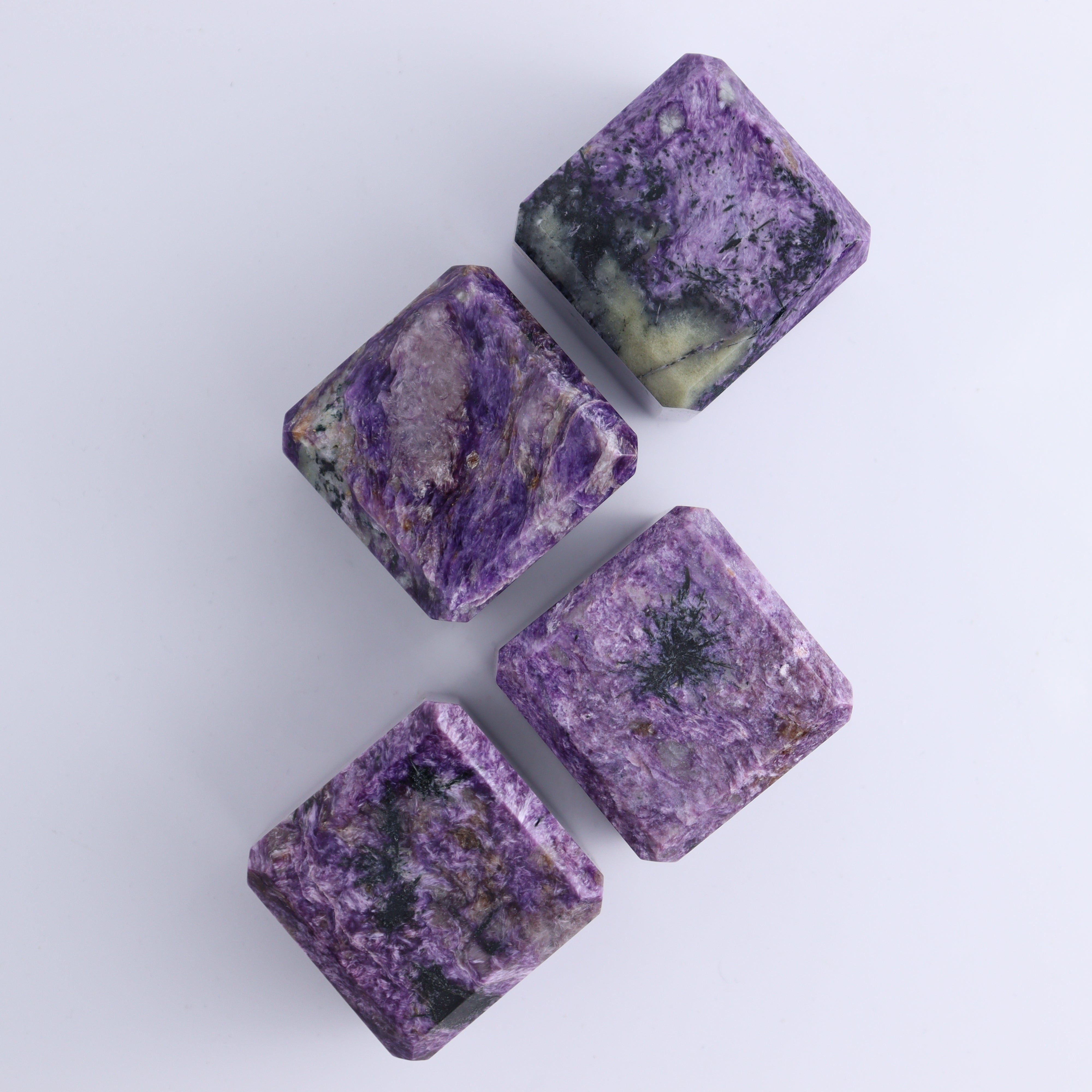 Charoite Cubes Set of 4 – Mi Esperanza Minerals