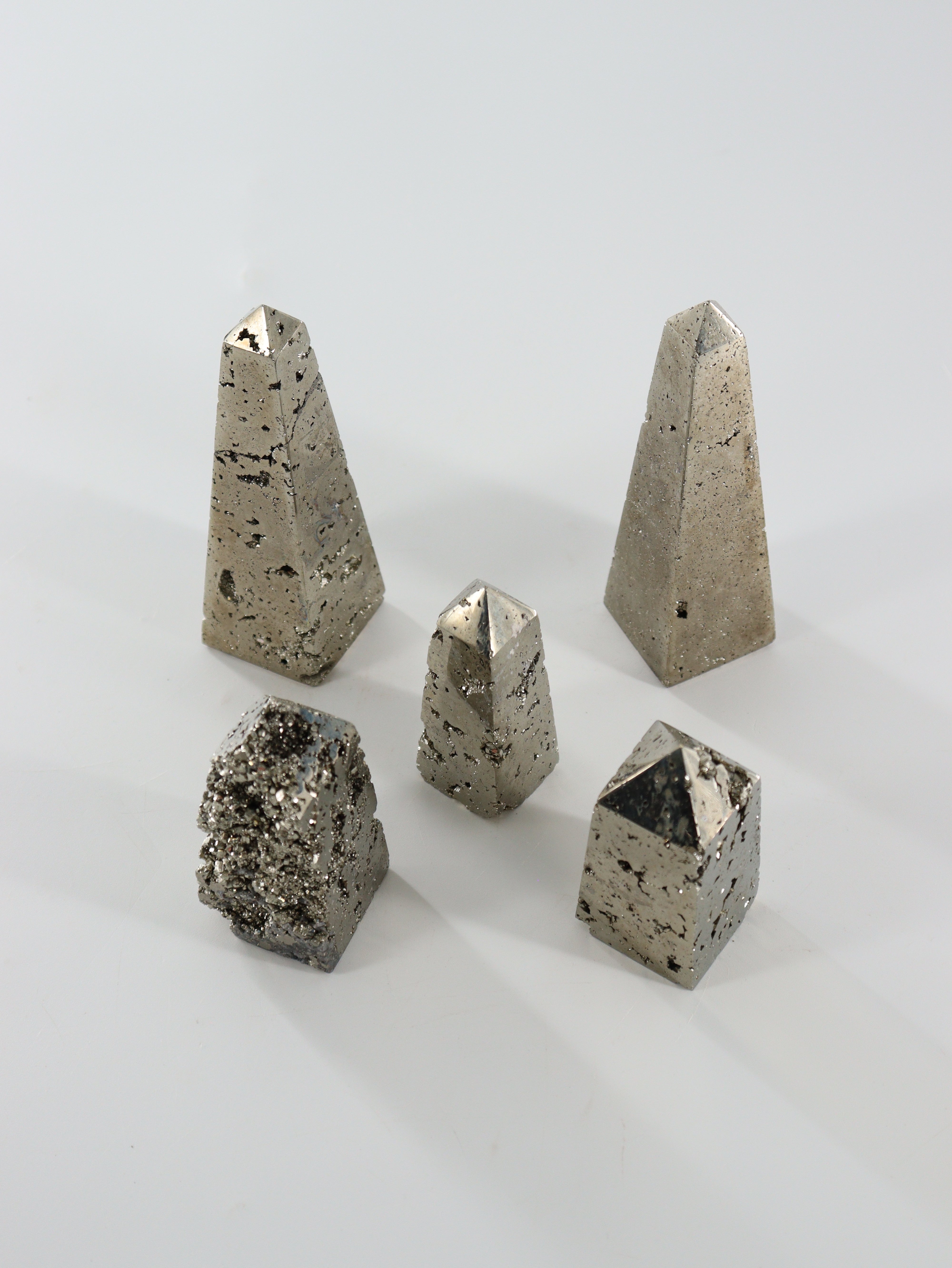 Pyrite Towers Set of 5 | Wholesale Crystals Vendor – Mi Esperanza Minerals