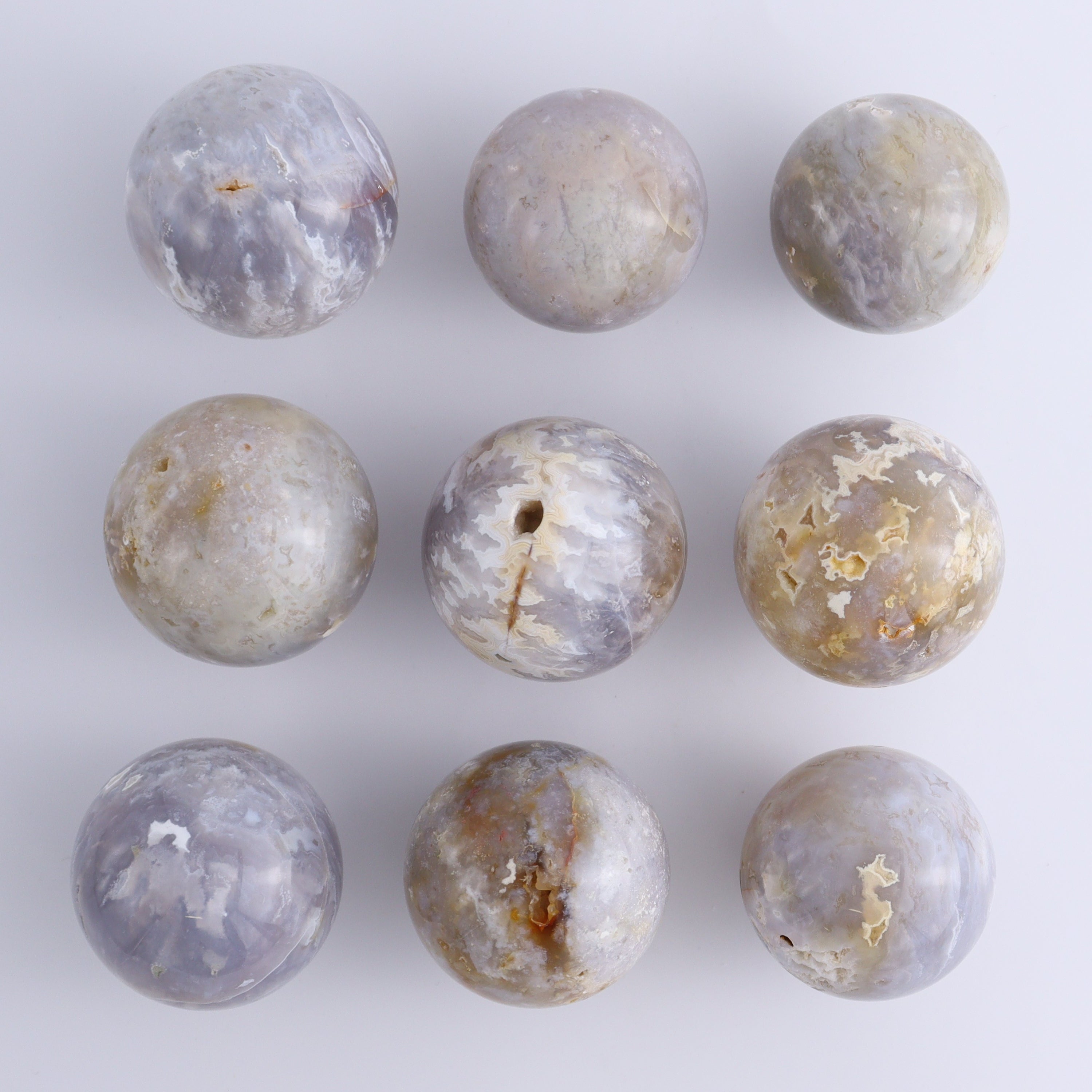 Agate Spheres Set of 9 – Mi Esperanza Minerals