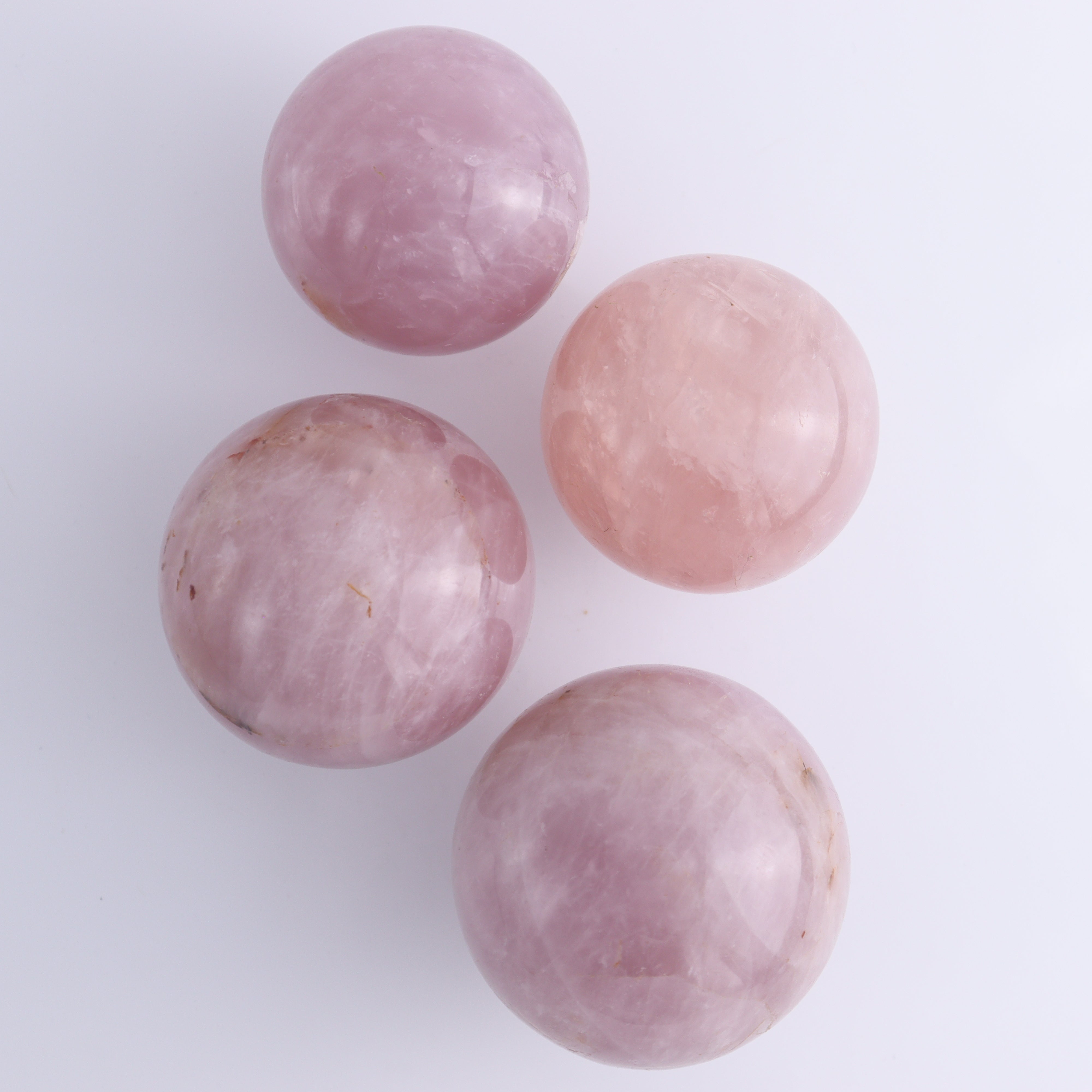 Rose Quartz Spheres Set of 4 – Mi Esperanza Minerals