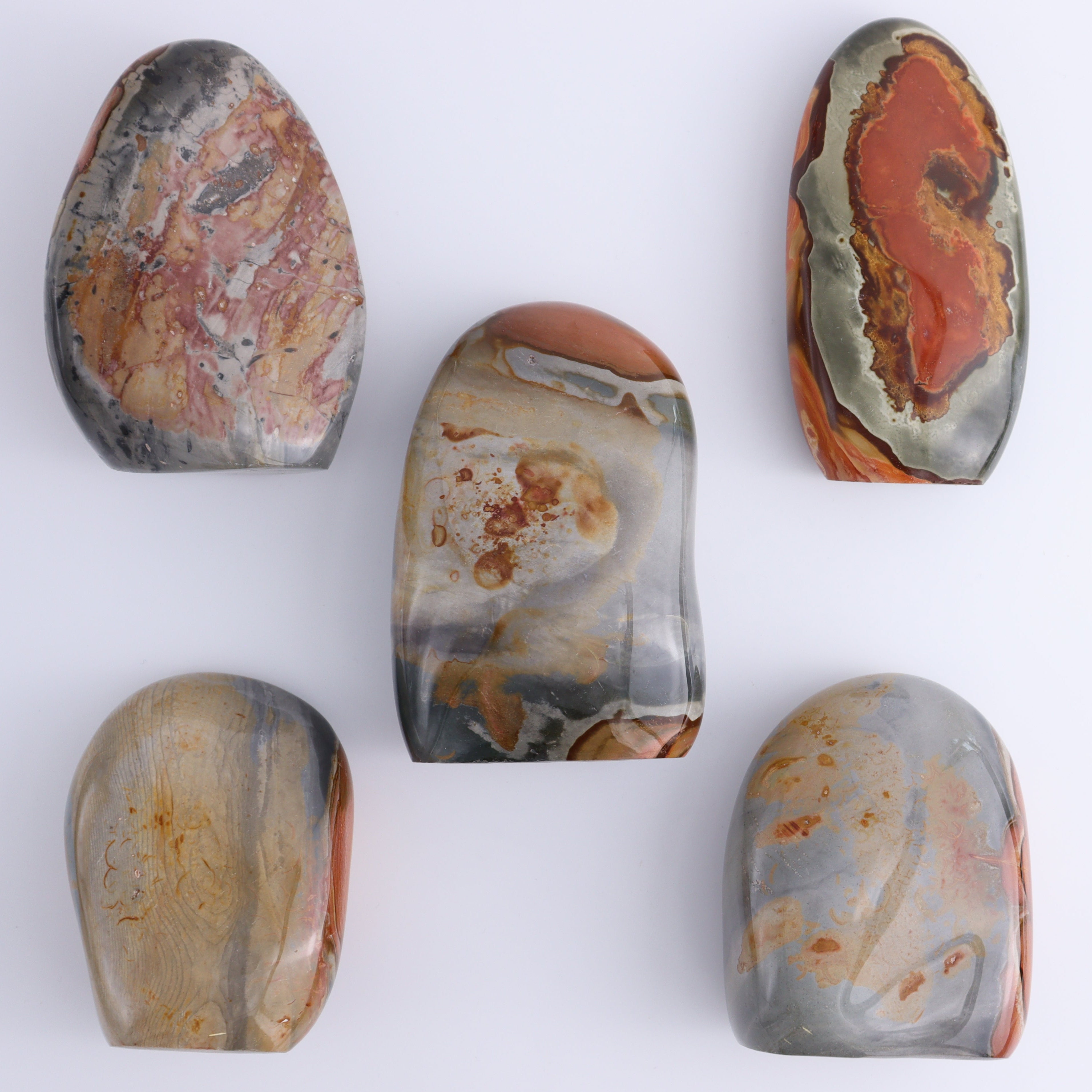 Polychrome Jasper Freeforms Set of 5 – Mi Esperanza Minerals
