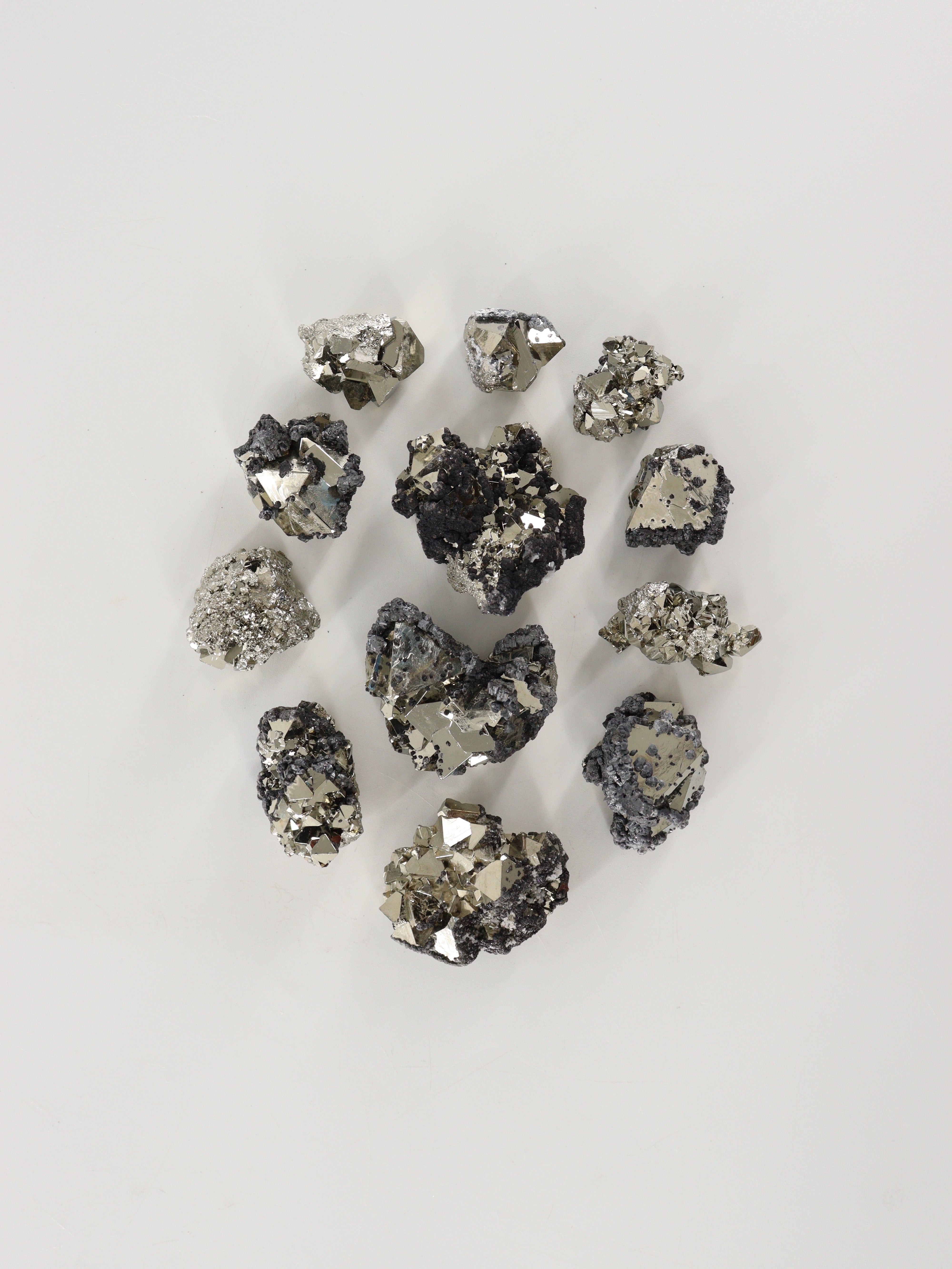 Rough Octahedral Pyrite Set of 12 – Mi Esperanza Minerals