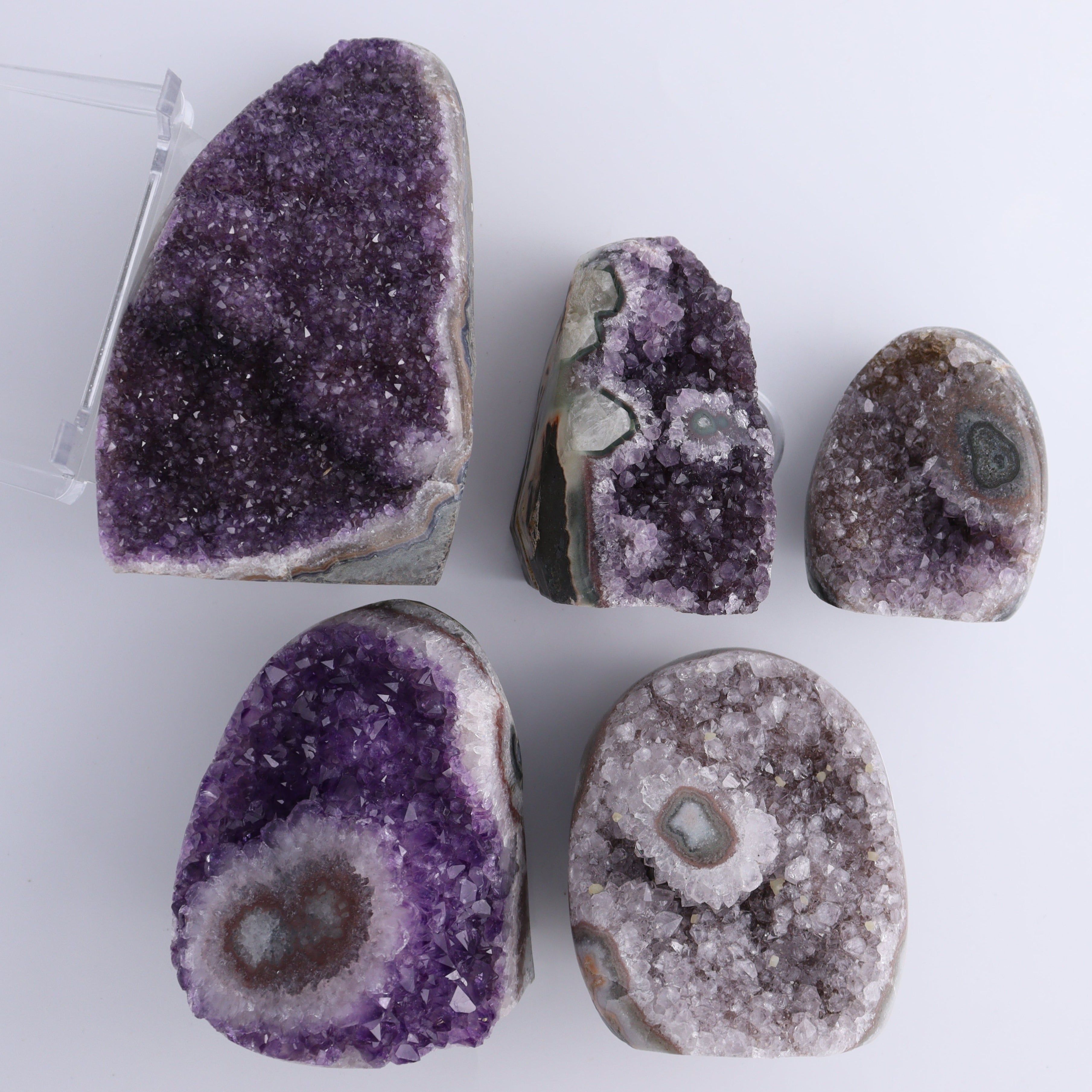 Uruguay Amethyst Cut Base Set of 5 – Mi Esperanza Minerals