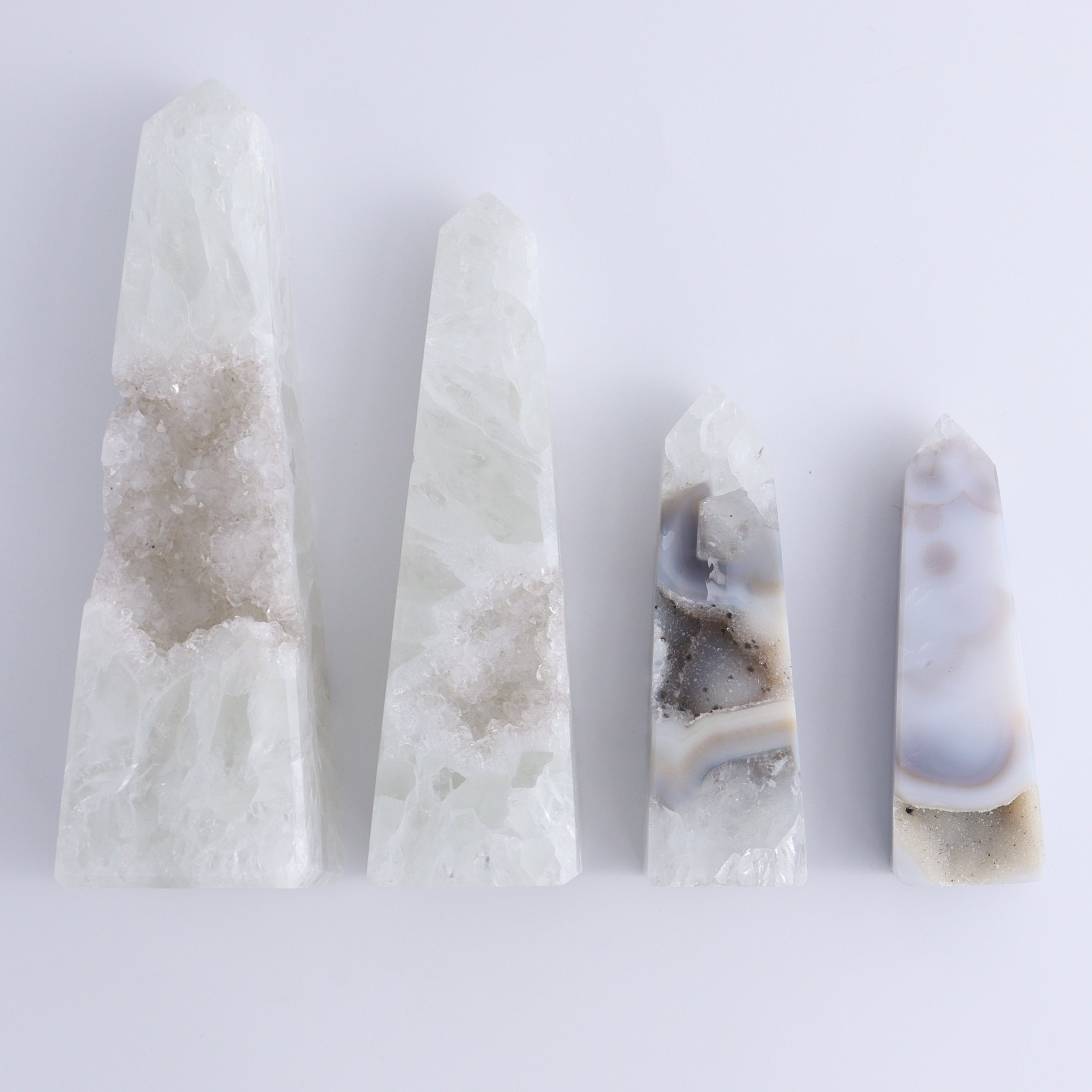 Agate Obelisk Set of 4 – Mi Esperanza Minerals