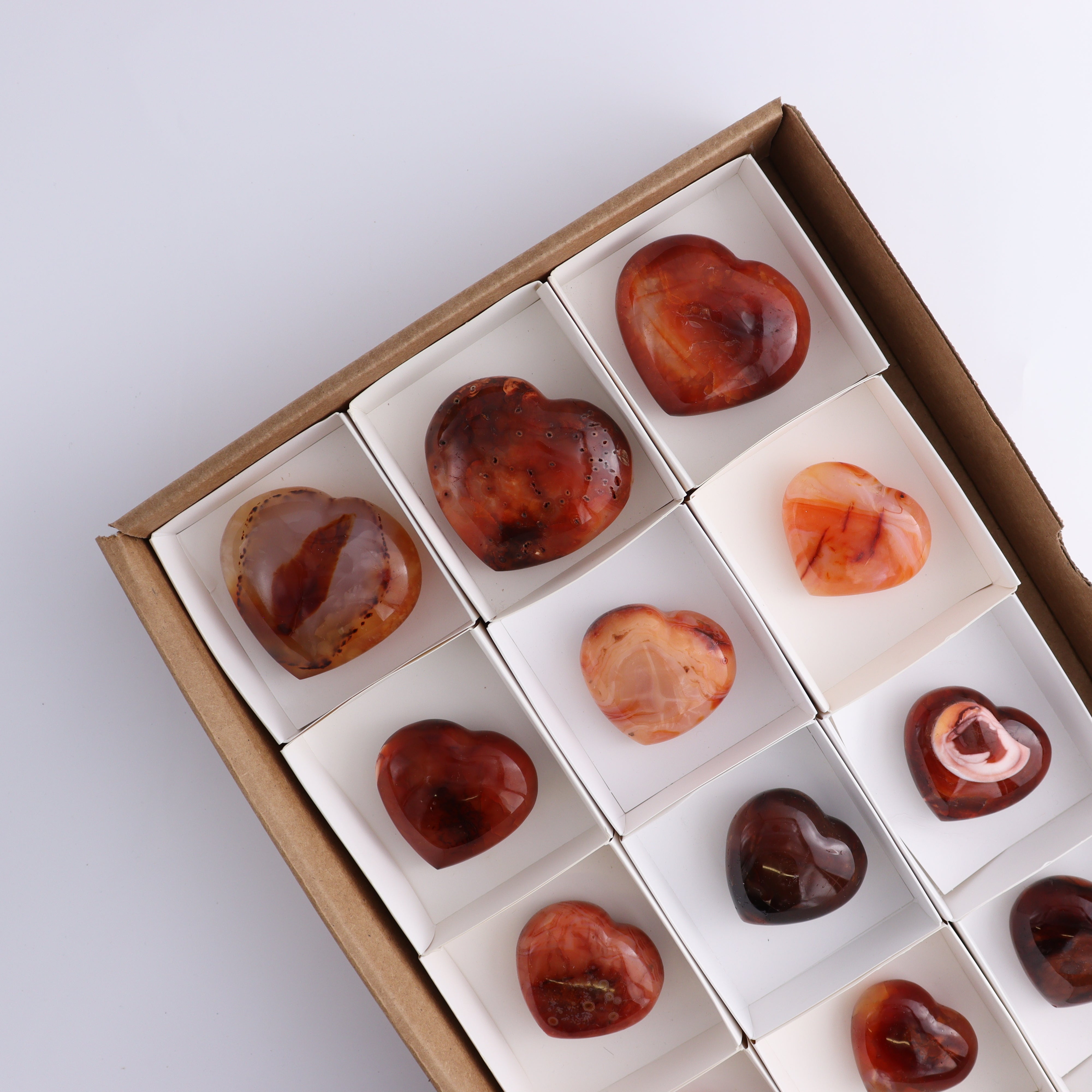 Carnelian Hearts Set of 12 – Mi Esperanza Minerals