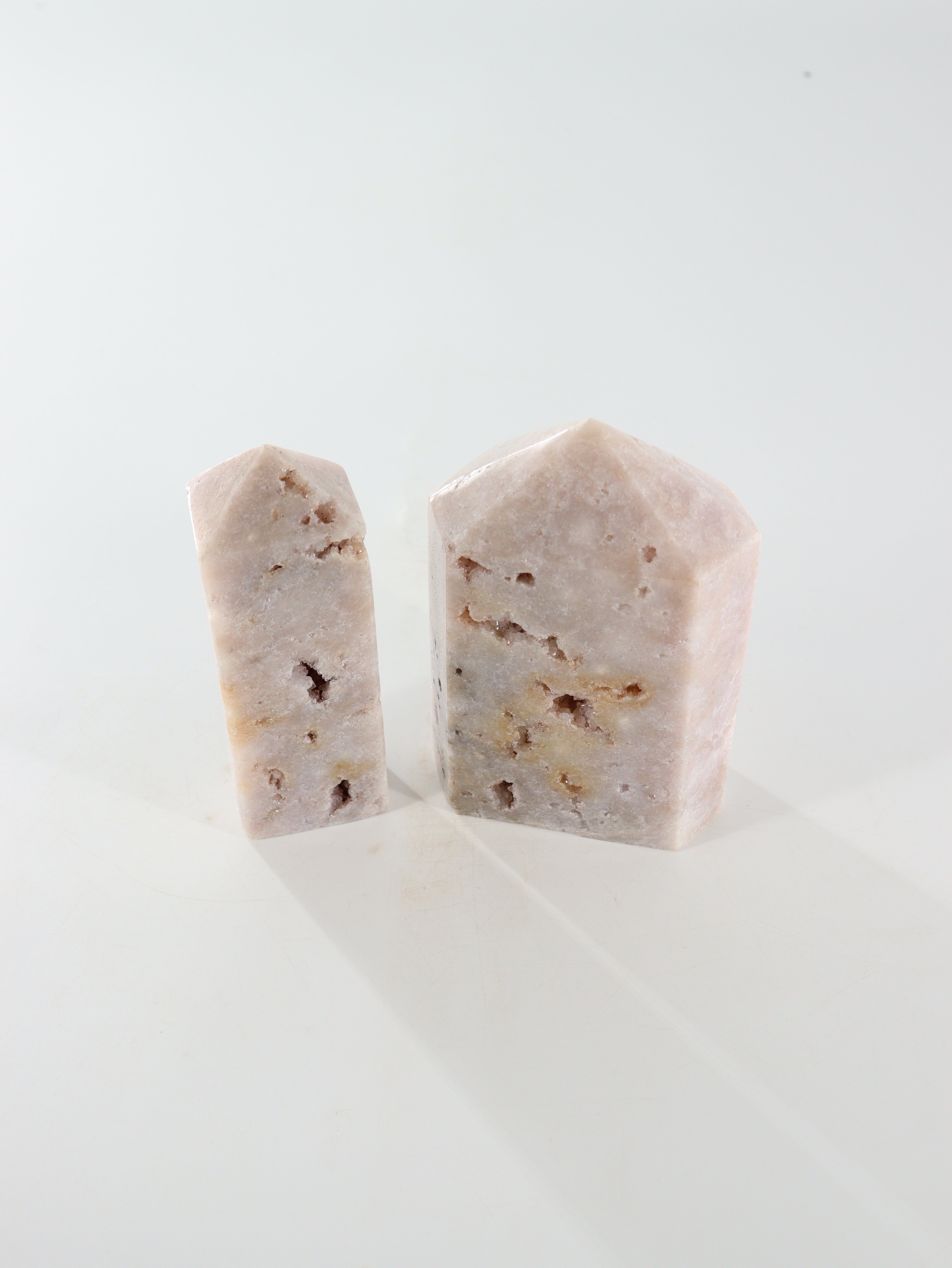 Pink Amethyst Towers Set of 2 | Wholesale Crystals – Mi Esperanza Minerals