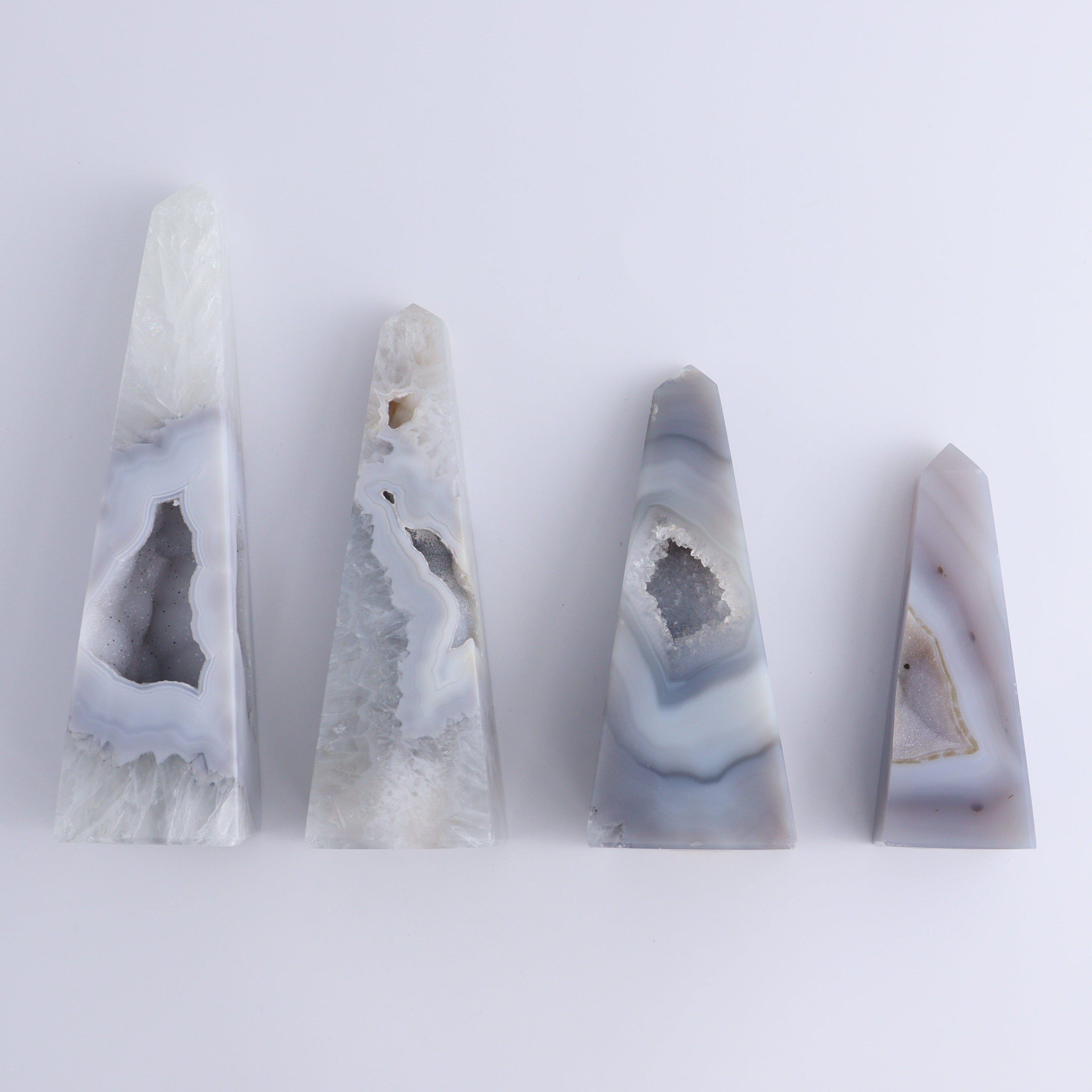 Agate Obelisk Set of 4 – Mi Esperanza Minerals