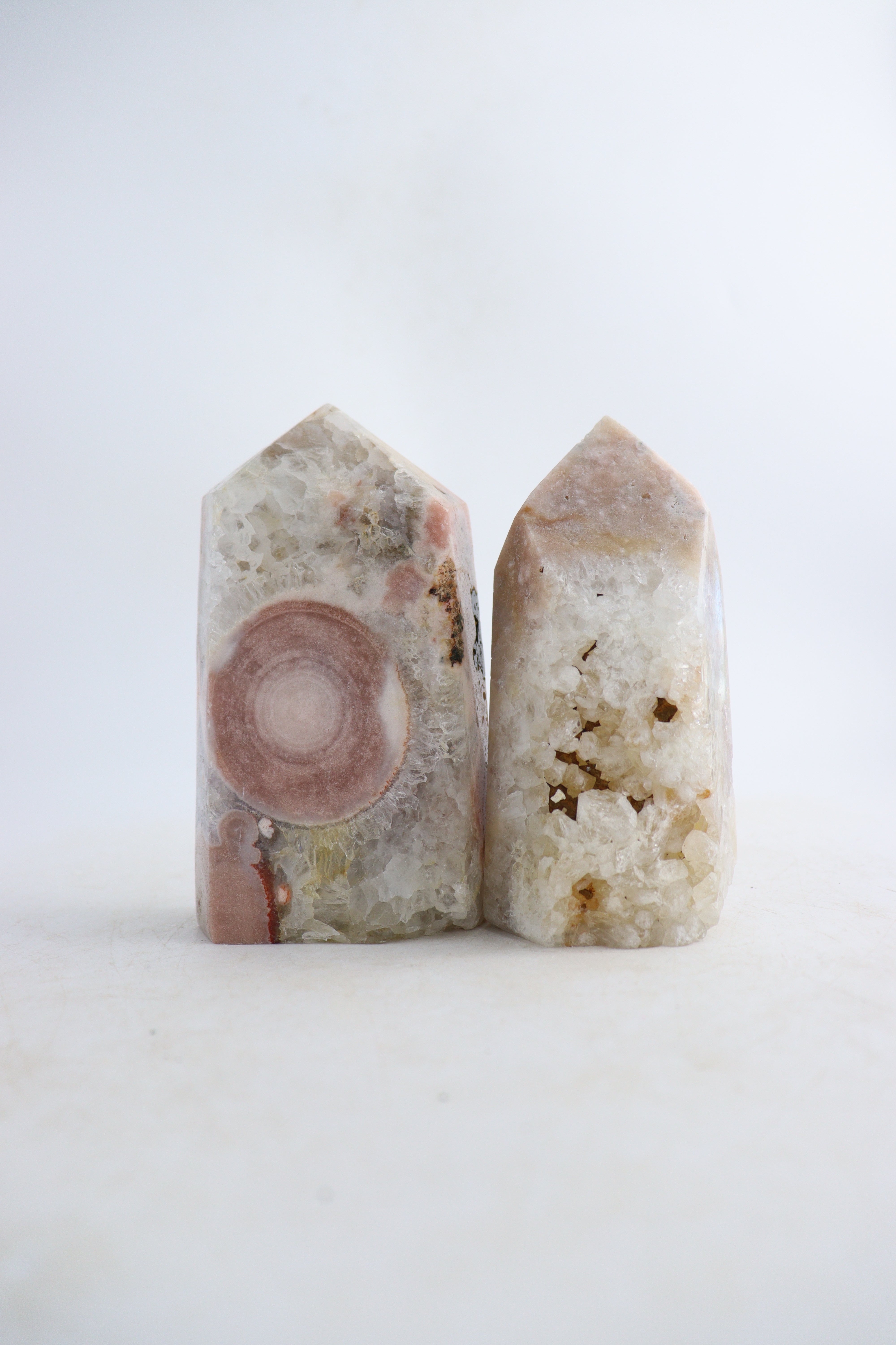 Pink Amethyst Towers Set of 2 | Wholesale Crystals – Mi Esperanza Minerals