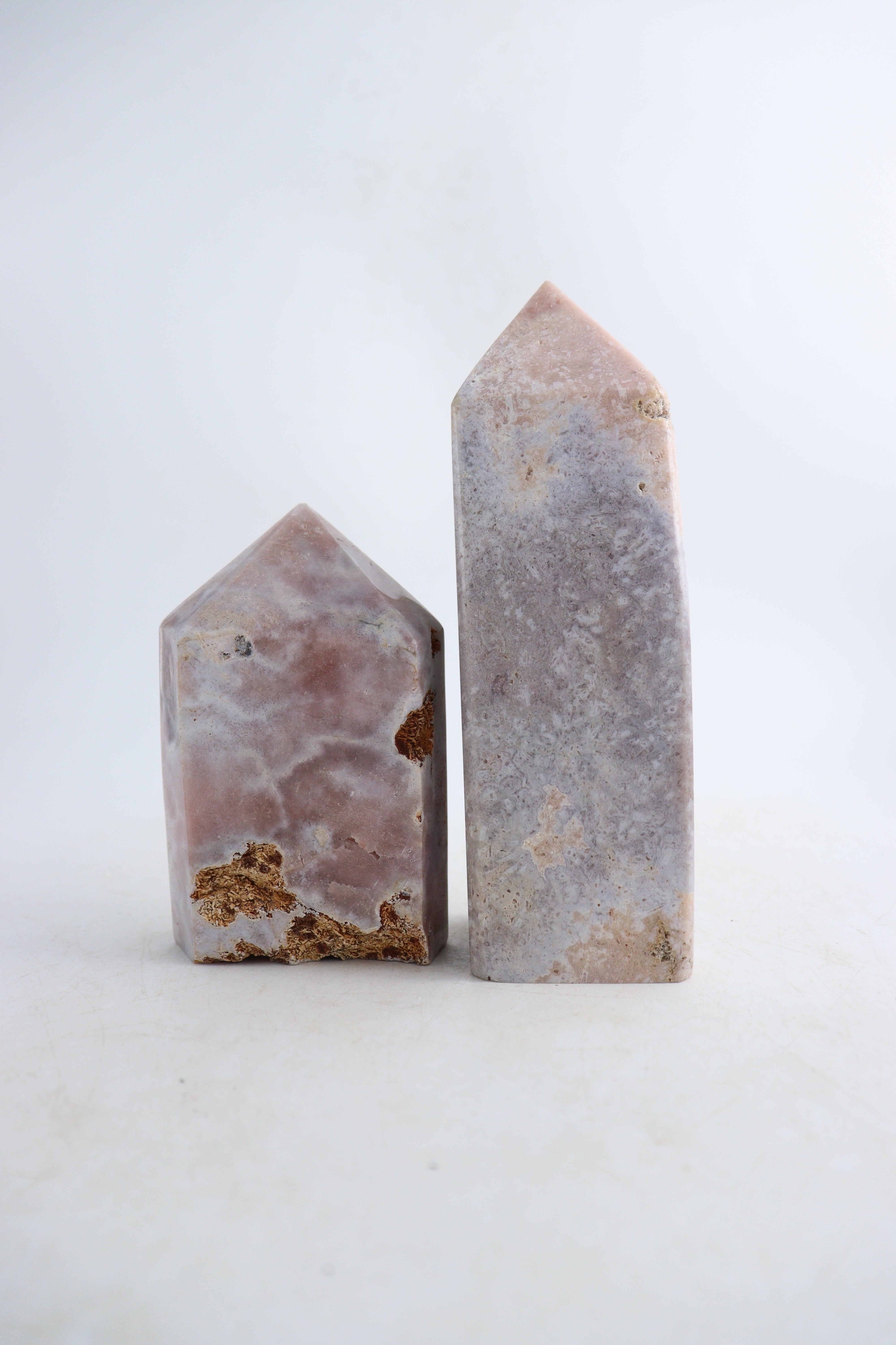 Wholesale Pink Amethyst Crystal Towers Set of 2 – Mi Esperanza Minerals