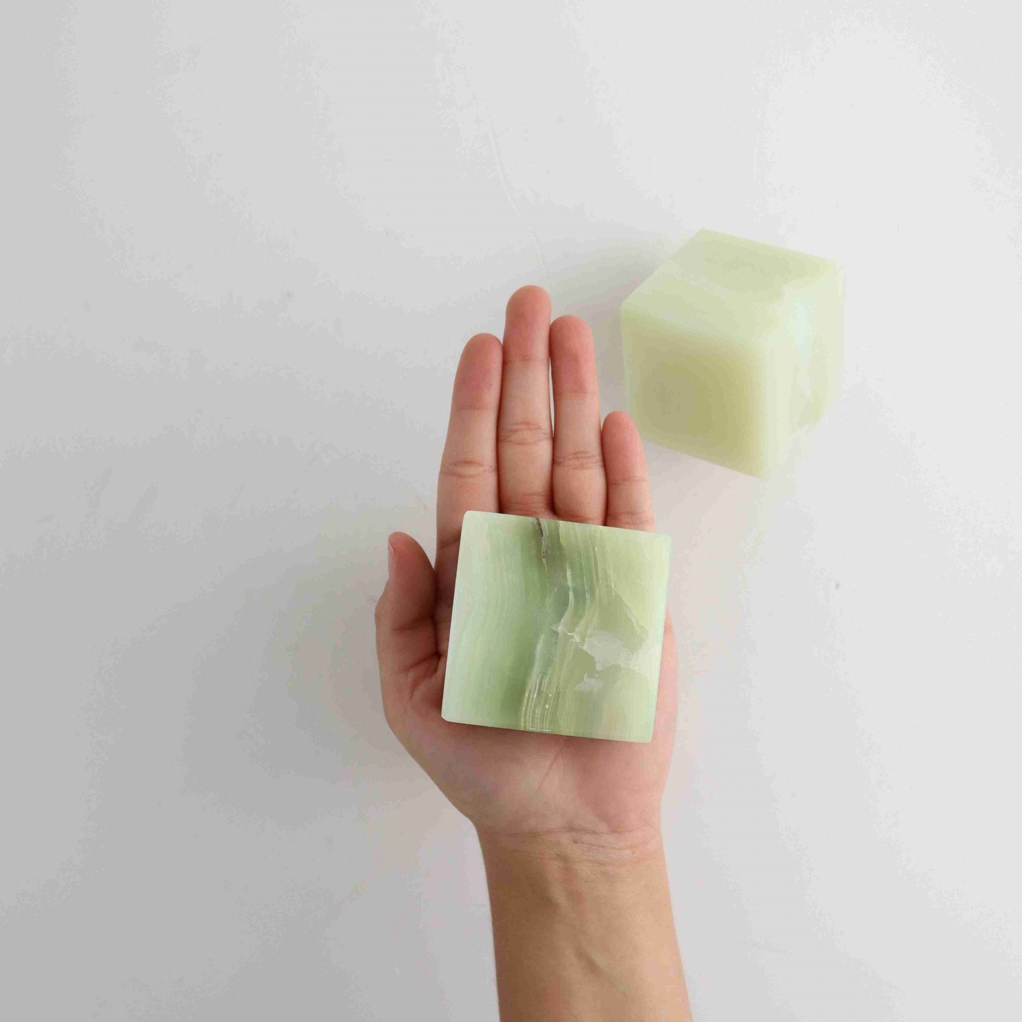 2.5in Green Onyx Floating Cube | Wholesale Crystals – Mi Esperanza Minerals