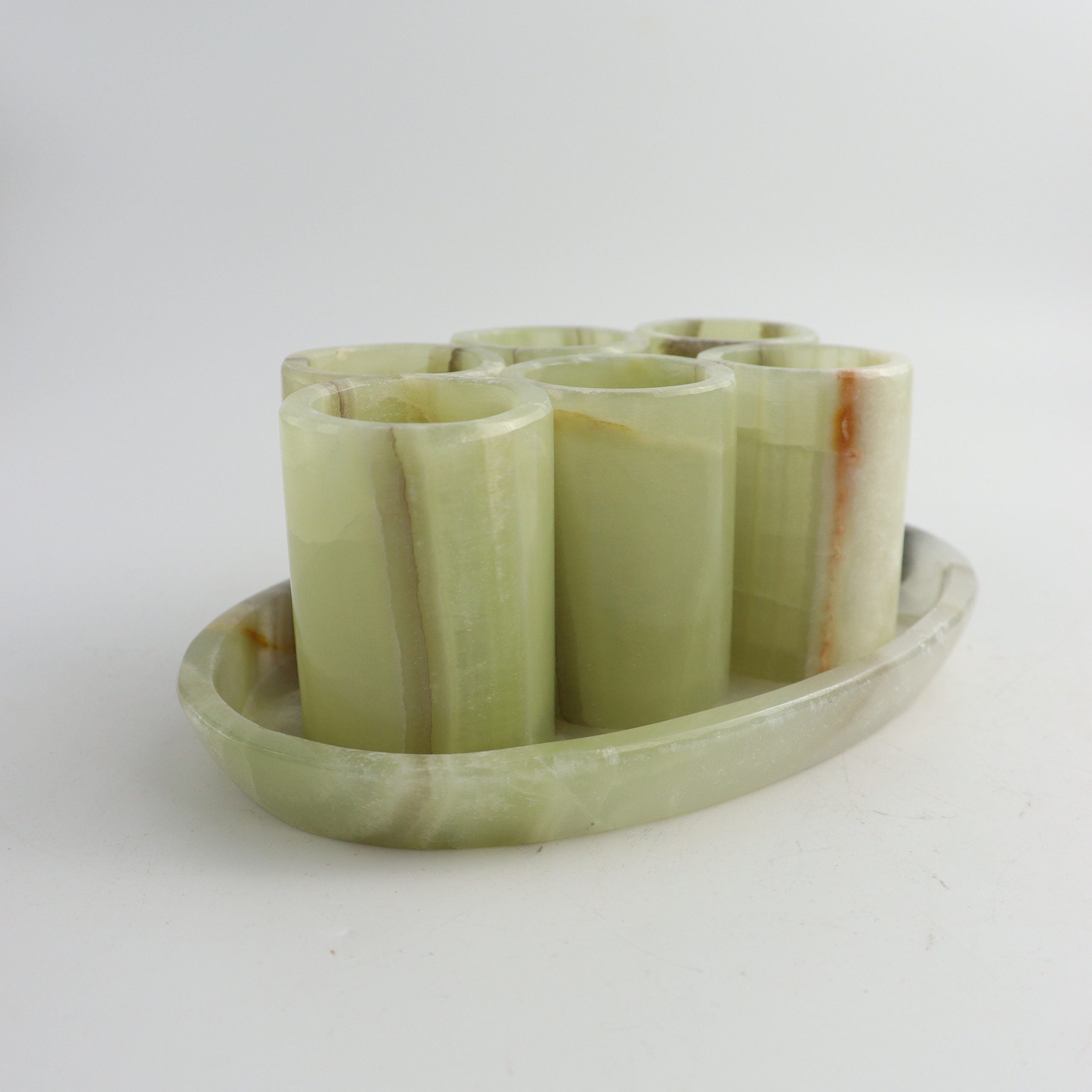 Green Onyx Shot Glass Set of 6 | Wholesale Crystals – Mi Esperanza Minerals